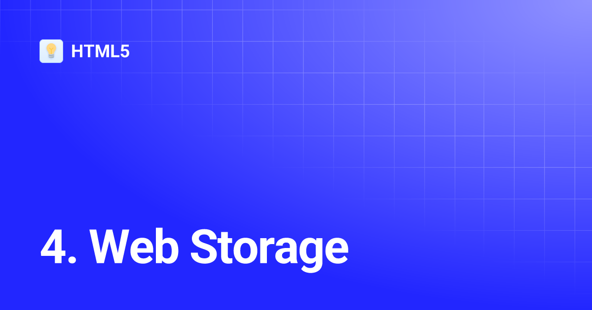 4. Web Storage | HTML5